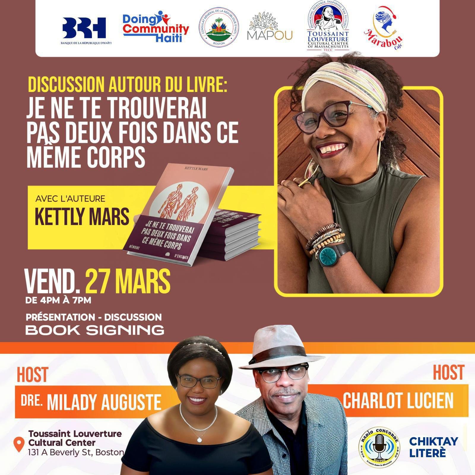 Book signing event with Haitian author Kettly Mars - Events